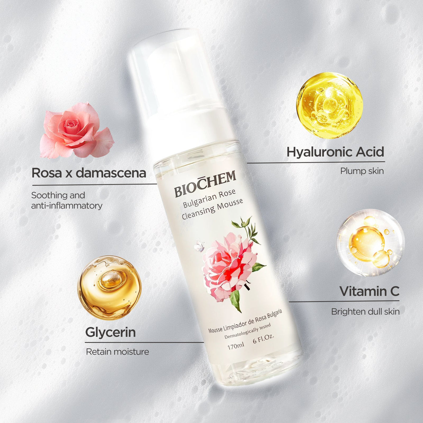 Foaming Rose Cleanser for All Skin Types